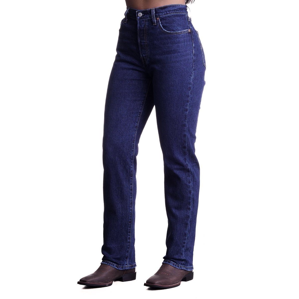 CALÇA JEANS FEMININA LEVIS 501 - ORIGINAL - 125010526 - LAVAGEM ESCURA